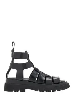 Bottega Veneta Leather Fisherman Sandals - Black