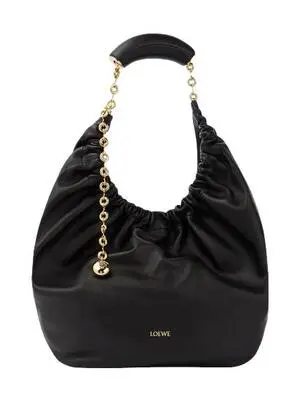 Loewe Squeeze Leather Shoulder Bag - Black