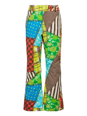 ERL Printed Cotton-blend Flared Pants - Multicoloured