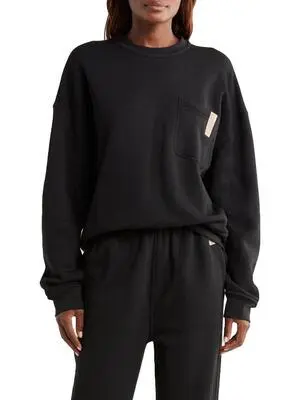 Lunya Silksweats™ Oversized Cotton Blend Pajama Sweatshirt - Immersed Black