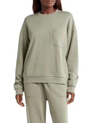 Lunya Silksweats™ Oversized Cotton Blend Pajama Sweatshirt - Shaded Olive