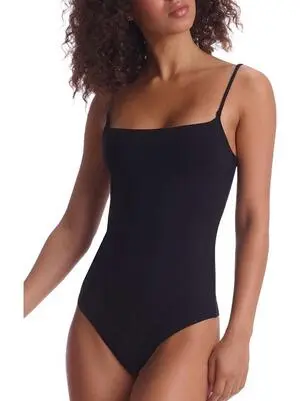 Commando Stretch Neoprene Camisole Thong Bodysuit - Black