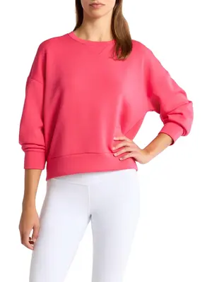 Spanx SPANX® Airessentials Crewneck Sweatshirt Cerise Pink