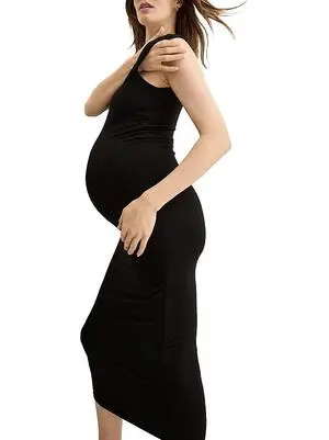 Hatch Collection Maternity Body Midi Tank Dress - Black