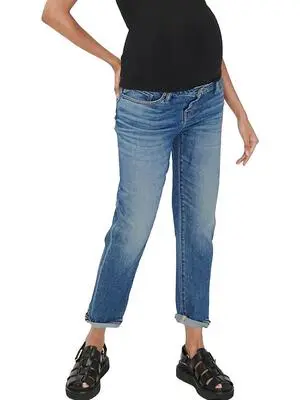 Hatch Collection Boyfriend Maternity Jean - Blue