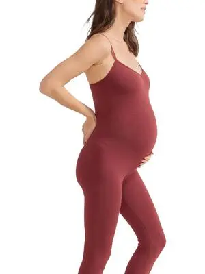 Hatch Collection Body Rib Maternity Unitard - Cinnamon