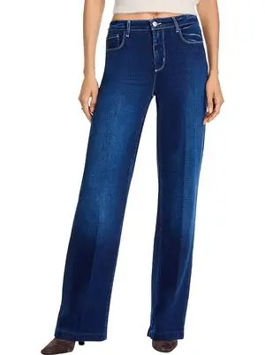L'Agence Clayton High Rise Wide Leg Jeans Sterling