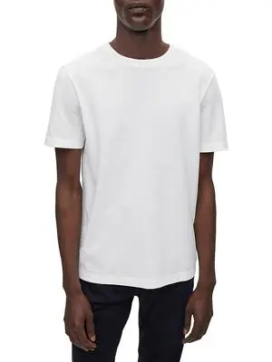 BOSS Tiburt Regular Fit Textured Short Sleeve Tee - White