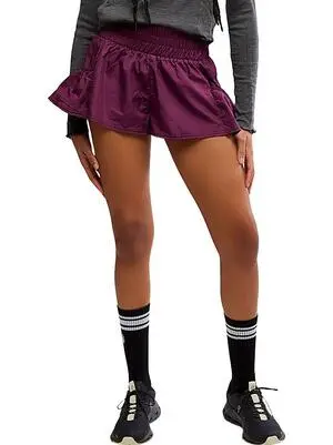 Free People Relaxed Fit Shorts - Black Cherry
