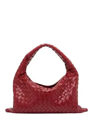 Bottega Veneta Small Hop Intrecciato Shoulder Bag Rosewood/gold