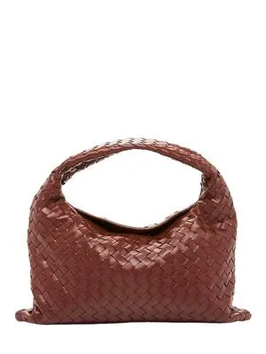 Bottega Veneta Small Hop Intrecciato Shoulder Bag Sapele Muse/brass