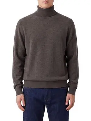 Brunello Cucinelli Brunello Cucinelli Slim Fit Wool Blend Turtleneck Jumper Dark