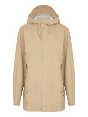 Rains Hooded Rubberised Jacket - Beige