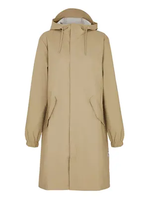 Rains Fishtail Hooded Waterproof Parka - Beige