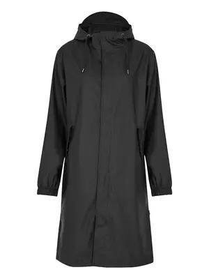 Rains Fishtail Hooded Waterproof Parka - Black