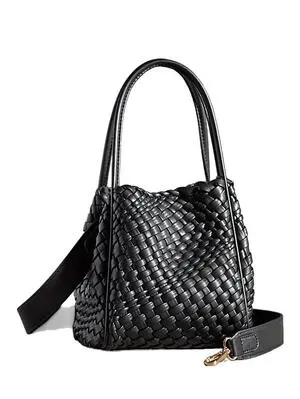 Anthropologie By Anthropologie Hollace Woven Mini Tote Black