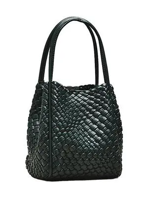 Anthropologie Hollace Woven Mini Tote - Green Pattern