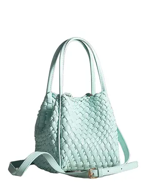 Anthropologie By Anthropologie Hollace Woven Mini Tote Mint