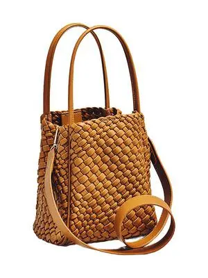 Anthropologie By Anthropologie Hollace Woven Mini Tote Tan