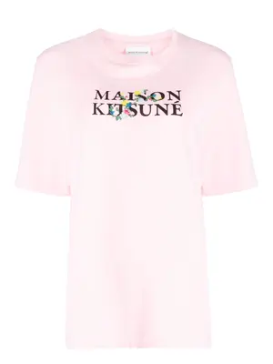 Maison Kitsuné Logo-print T-shirt - Pink