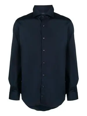 FAY Spread-collar Button-up Shirt - Blue