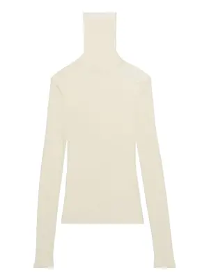 Ami Ribbed Roll-neck Top - Neutrals
