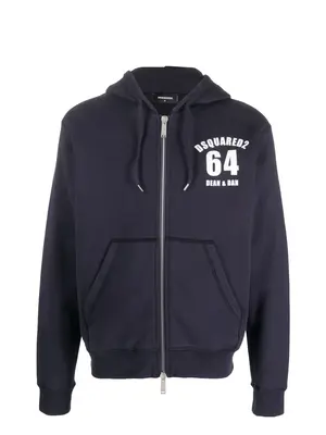 Dsquared2 Logo-print Zip-fastening Hoodie - Blue