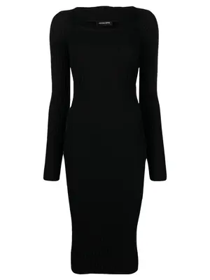 ANINE BING Lora Cut-out Ribbed Dress - Black