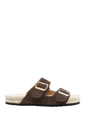 Manebí Double-buckle Flat Espadrilles - Brown