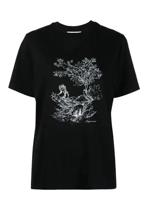Coperni Illustration-print Cotton T-shirt - Black