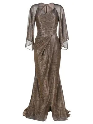 Talbot Runhof Sweetheart-neck Draped Gown - Gold