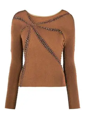 ISA BOULDER Starfish Contrast-Stitching Top