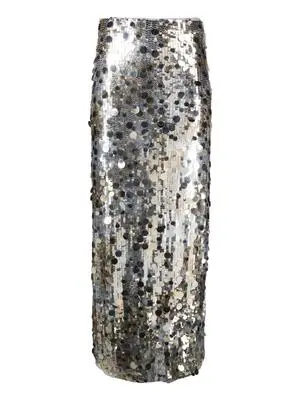 P.a.r.o.s.h Paillette-embellished High-waisted Skirt - Silver