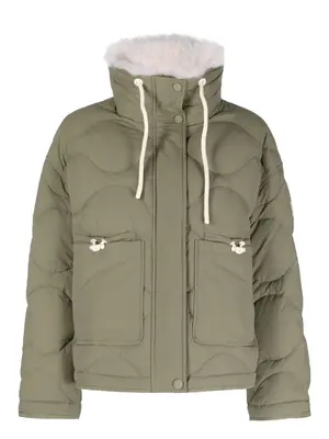 YVES SALOMON High-neck Quilted Jacket - Green