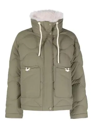 YVES SALOMON High-neck Quilted Jacket - Green