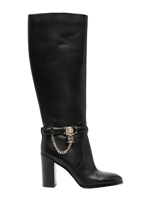 Michael Kors Hamilton 100mm Leather Boots - Black