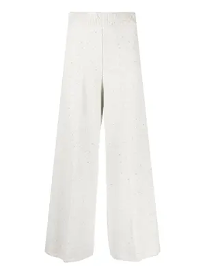 JOSEPH Flared Tweed Trousers - Neutrals