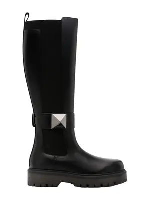 Valentino Garavani One Stud Knee-high Boots - Black
