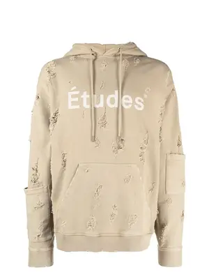 ÉTUDES STUDIO Distressed-effect Hoodie - Brown