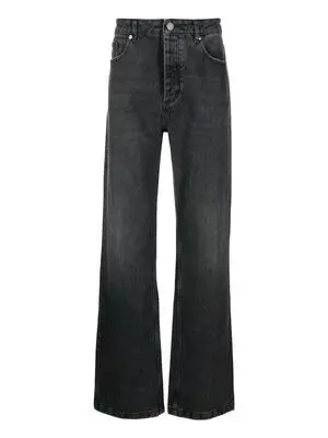 Ami Mid-rise Straight-leg Jeans - Black
