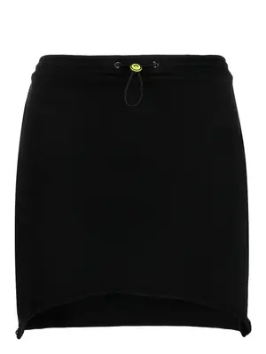 BARROW Drawstring-fastening Cotton Miniskirt - Black