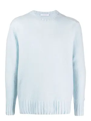 CRUCIANI Crew-neck Fine-knit Jumper - Blue