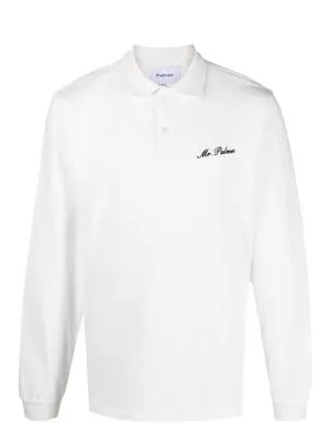 PALMES Mister Ls Logo-embroidered Polo Shirt - White