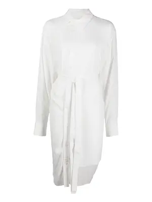 Yohji Yamamoto Tied-waist Asymmetric Shirt - White