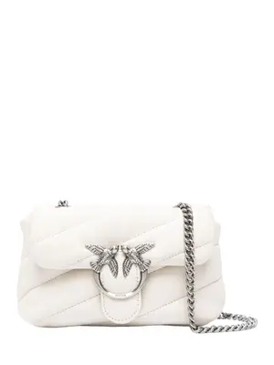 Pinko Baby Love Quilted Leather Shoulder Bag - White