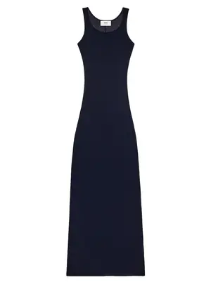Ami Ribbed Jersey Maxi Dress - Black