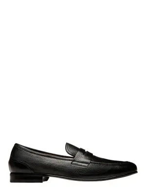Bally Saix-u Grained-leather Loafers - Black