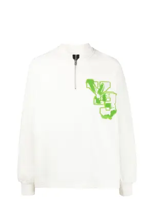 Y3 Logo-patch Organic Cotton Sweatshirt - White