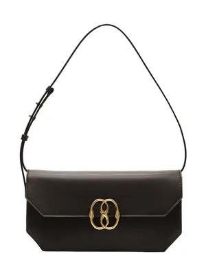 Bally Emblem Leather Shoulder Bag - Black
