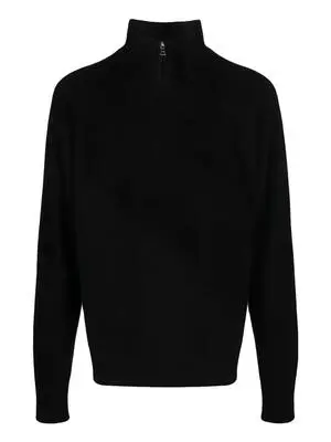 THE ELDER STATESMAN Half-zip Cashmere Jumper - Black